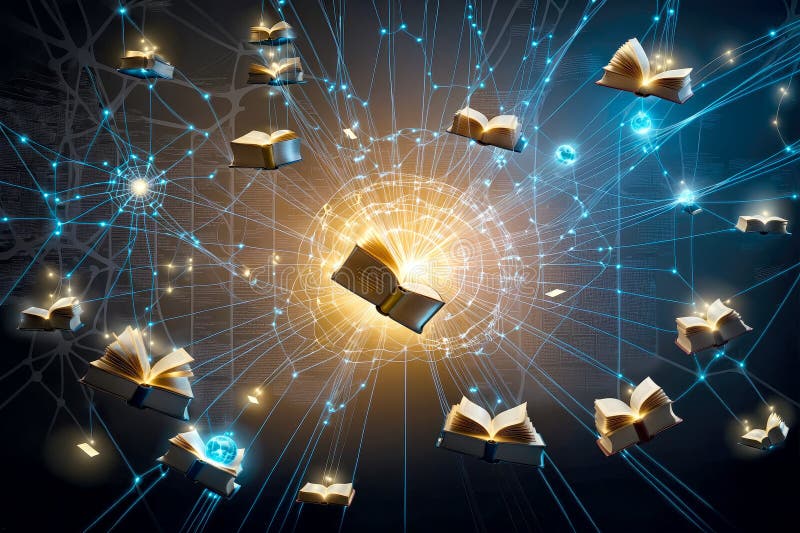 Linking Minds, the Internet Role in Knowledge, AI Generated Stock ...