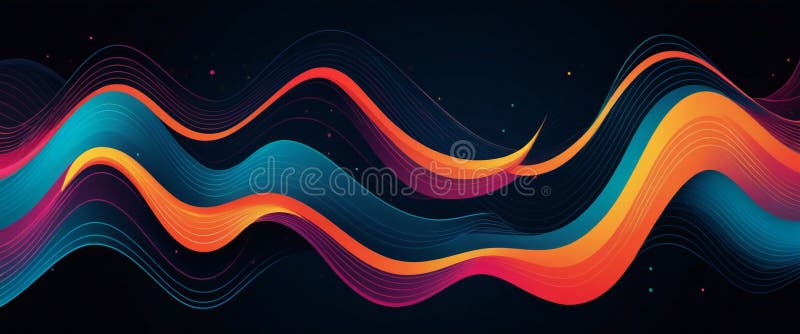 Abstract Sound Waves in Motion a Bold and Mesmerizing Vector Design ...