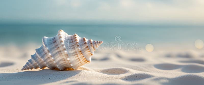 Discover the Beauty of a Seashore with a Conch Shell. Stock Photo ...