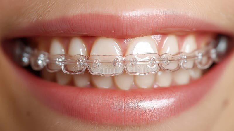 Clear Braces, a Discreet Way To Straighten Your Smile Stock ...