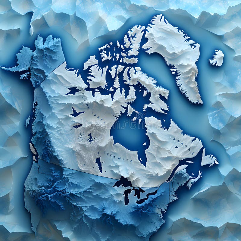 Abstract Digital Map of Canada - Exploration and Adventure Stock ...