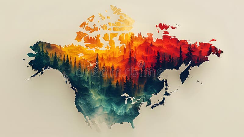 Discover Canada S Wonders: a Digital Map of Natural Beauty Stock ...