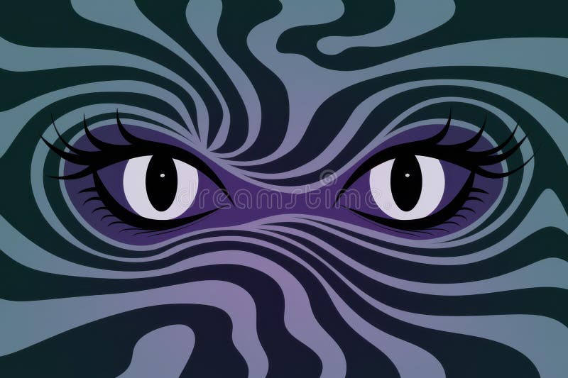 Striking Abstract Eyes Swirling Purple Black Patterns - Modern Abstract ...