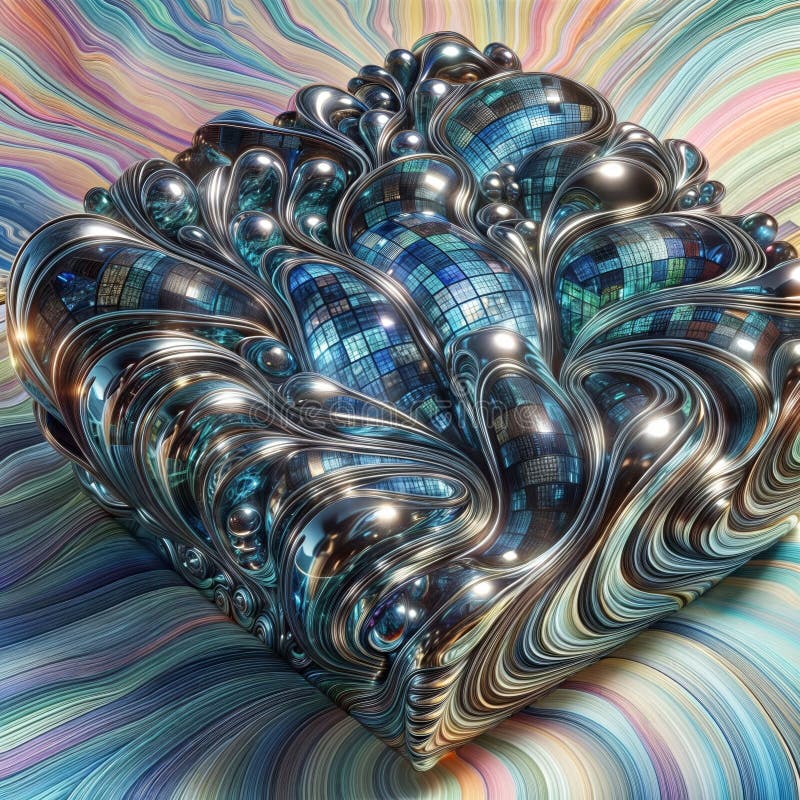 Metallic Textures: Surreal Digital Art with Iridescent Colors and ...