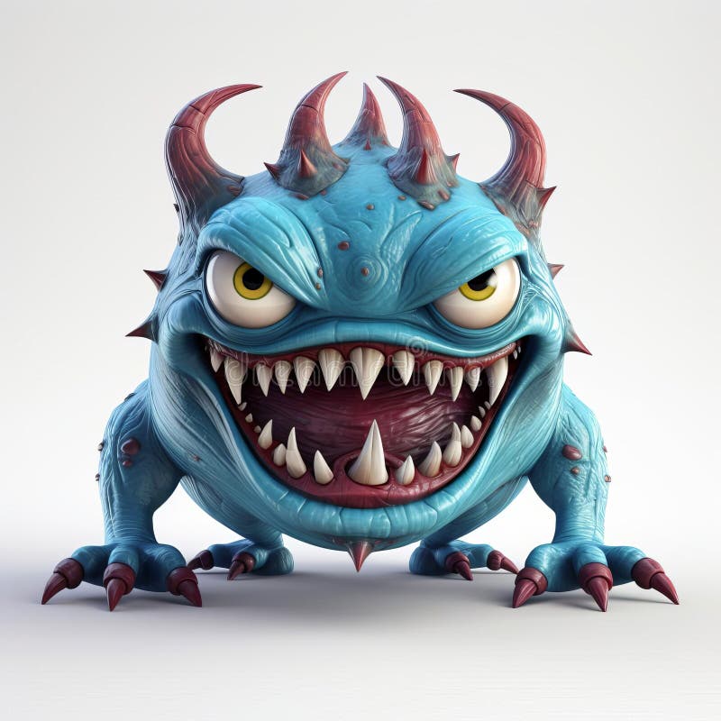 High-quality 3d Isometric Model of a Unique Monster with Three Eyes ...