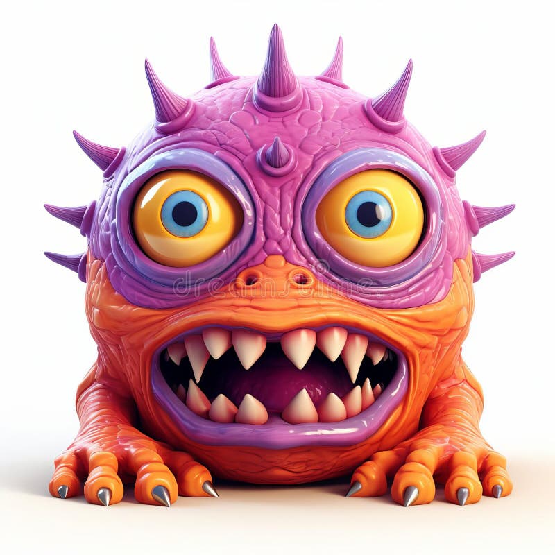 High-quality 3d Isometric Model of a Unique Monster with Three Eyes ...