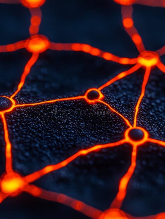 EcoFriendly Village Network with Glowing Lines and Connected Points ...