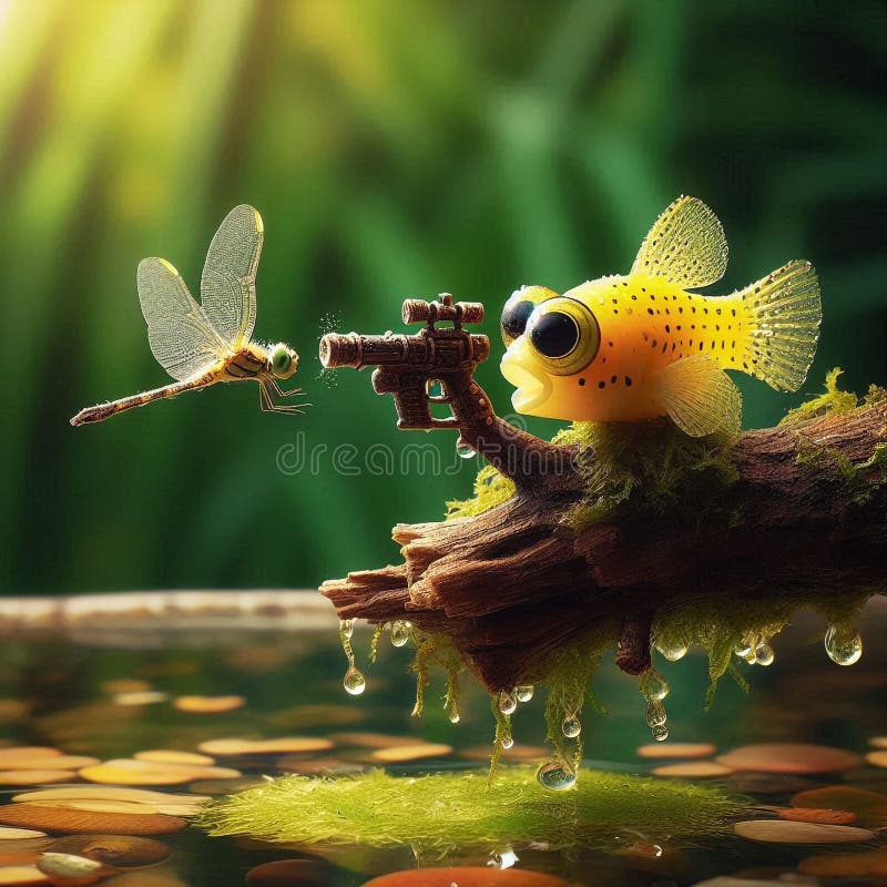 Enchanting Encounter: Anthropomorphized Yellow Spotted Fish and ...
