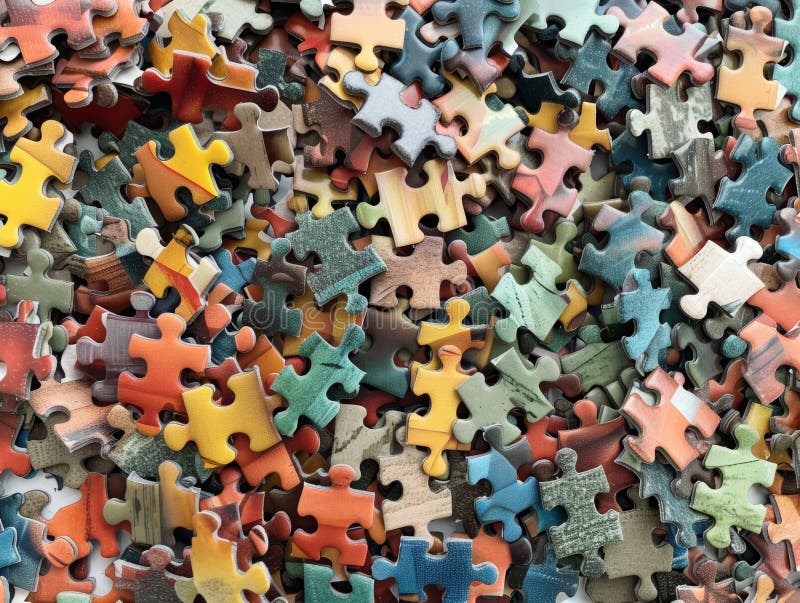 Plain Jigsaw Puzzle with Unfinished Pieces Background Stock ...