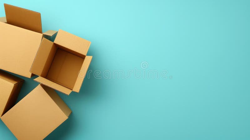 Discover the Charm of Empty Cardboard Boxes Against a Soft Pastel ...