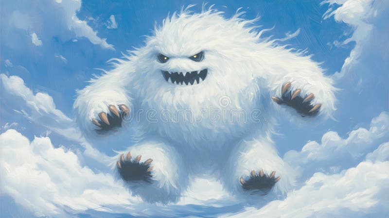 Adorable Fluffy Cloud Monster: a Whimsical Creation Stock Illustration ...