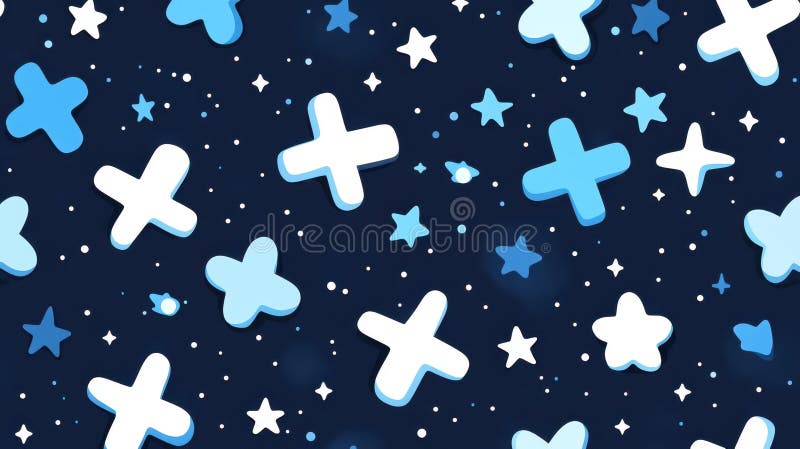 Discover a Charming Seamless Pattern Featuring Playful White Plus ...