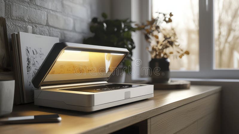 Compact Home Scanner for Efficient Document Management Cozy Workspace ...