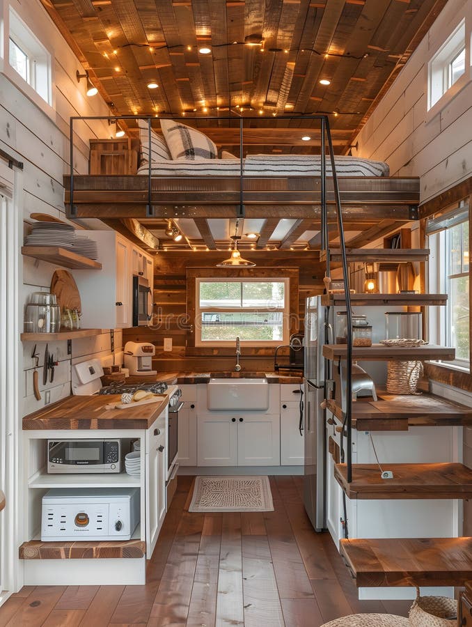 Discover a Cozy, Stylish Tiny House with Lofted Bed and Modern Kitchen, Designed for Comfort and ...