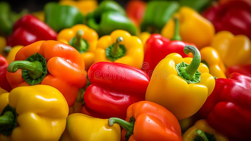 Vibrant Bell Peppers Medley Stock Illustration - Illustration of fresh ...