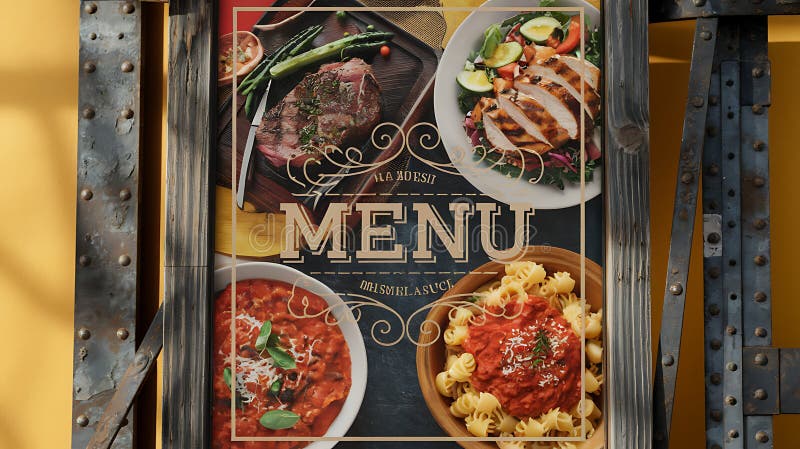 Discover a Culinary Journey a Visually Stunning Menu Poster Showcasing ...