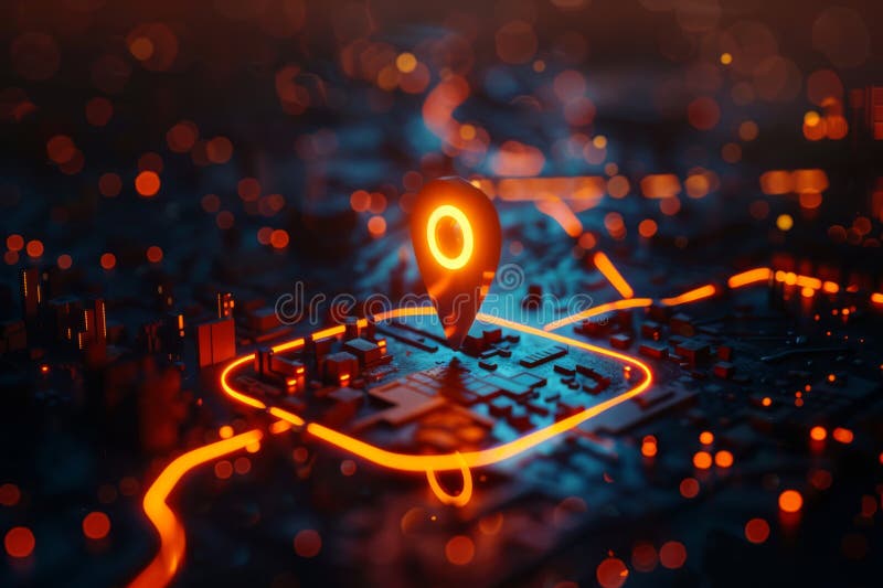 High Tech Location Pin Interactive City Map Stock Photos - Free ...