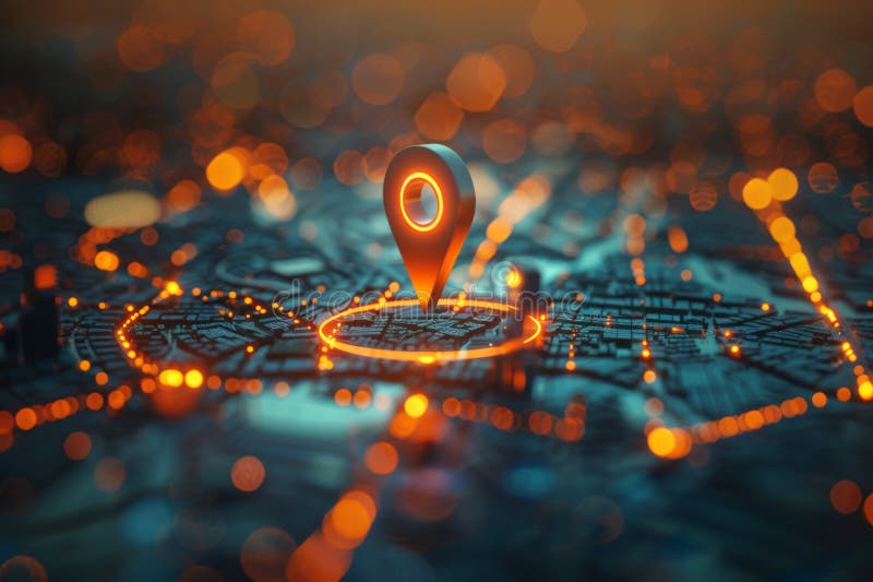 High Tech Location Pin Interactive City Map Stock Photos - Free ...