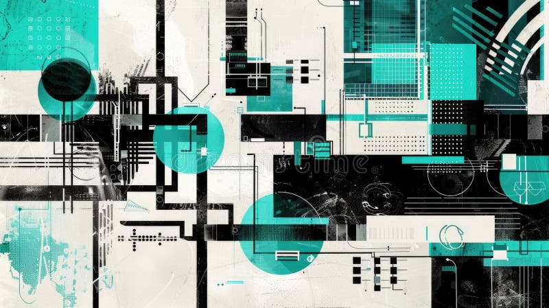 Discover a Cyber World with Tech Art Featuring Geometric Shapes and ...