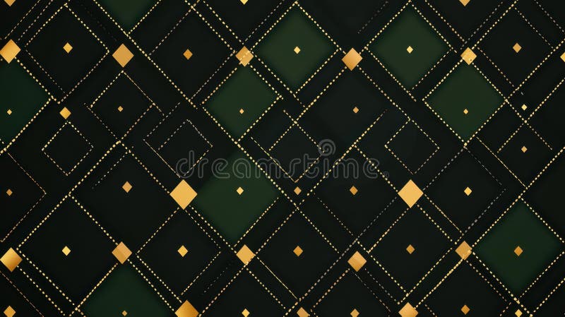 Discover a Dark Green Argyle Pattern Adorned with Thin Golden Dotted ...