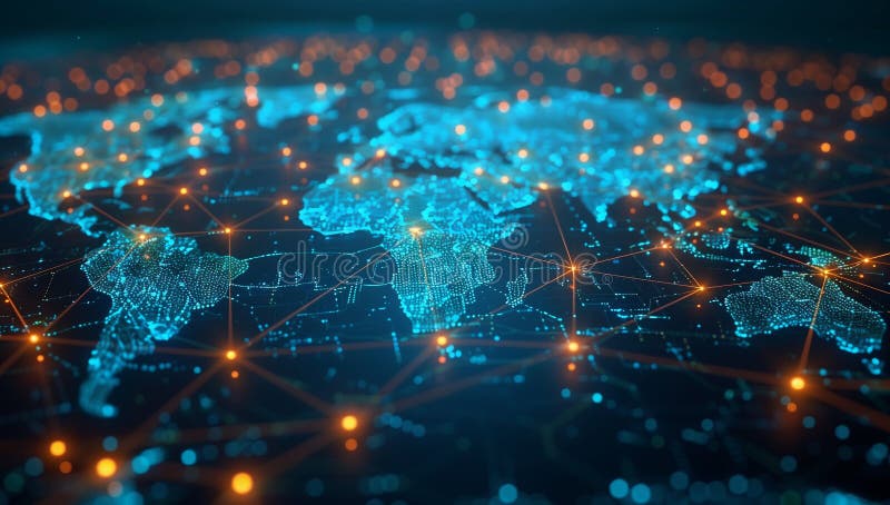 Discover a Detailed Map of Global Network Connectivity Featuring Blue ...