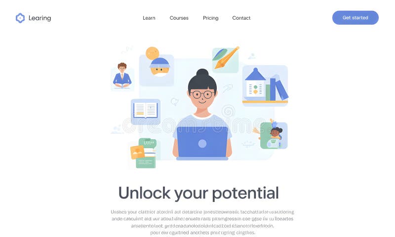 Unlock Your Learning Potential Stock Illustration - Illustration of font, education: 388373534