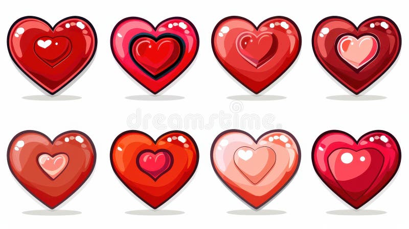 A Charming Collection of Heart Vector Icons, Perfect for Expressing ...