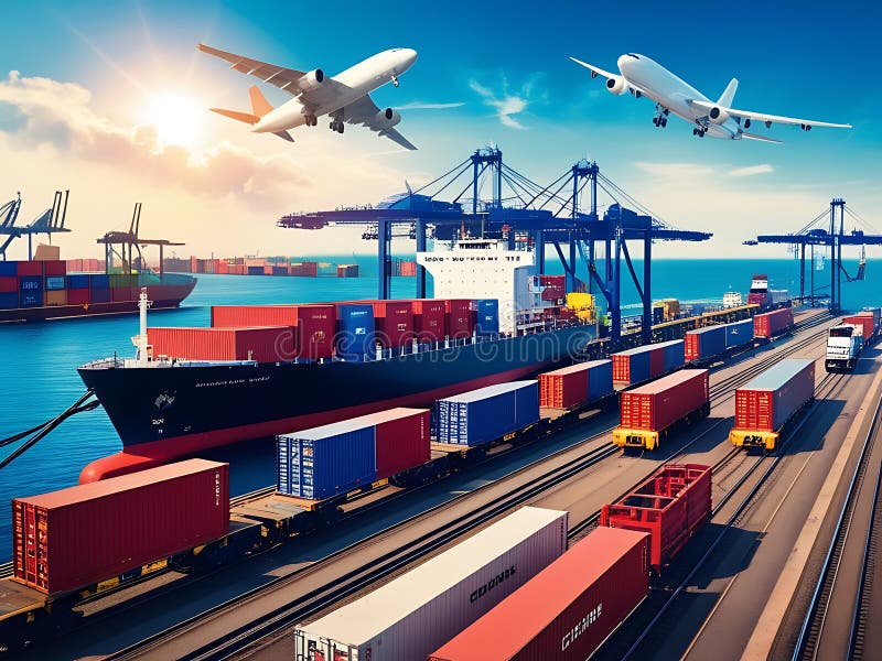 Export Import Business of Transportation Global Trade Network Air and ...