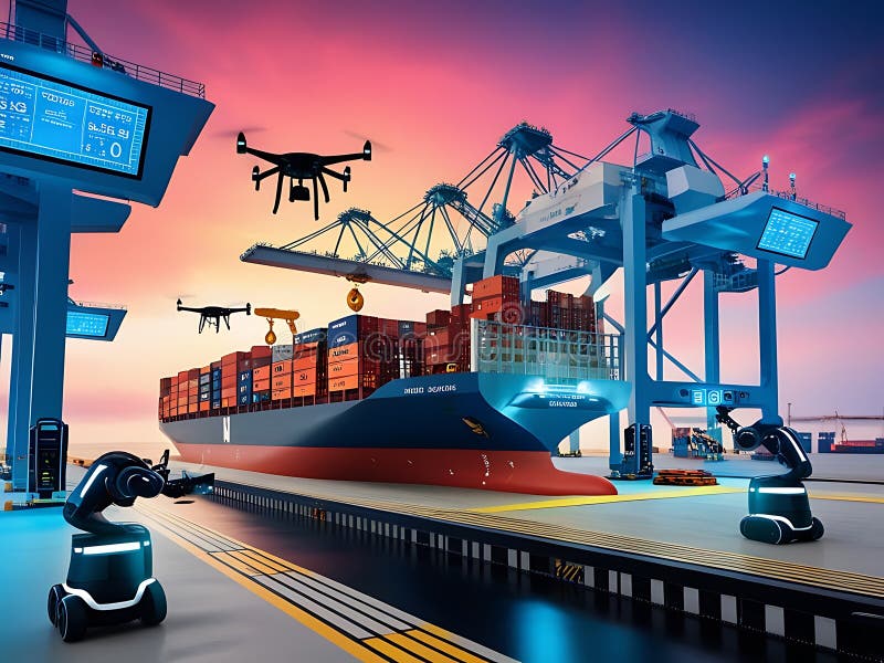 Futuristic Export Import Business Transportation of Global Trade ...