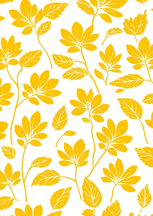 Discover the Elegance of Nature in this Seamless Yellow Botanical ...
