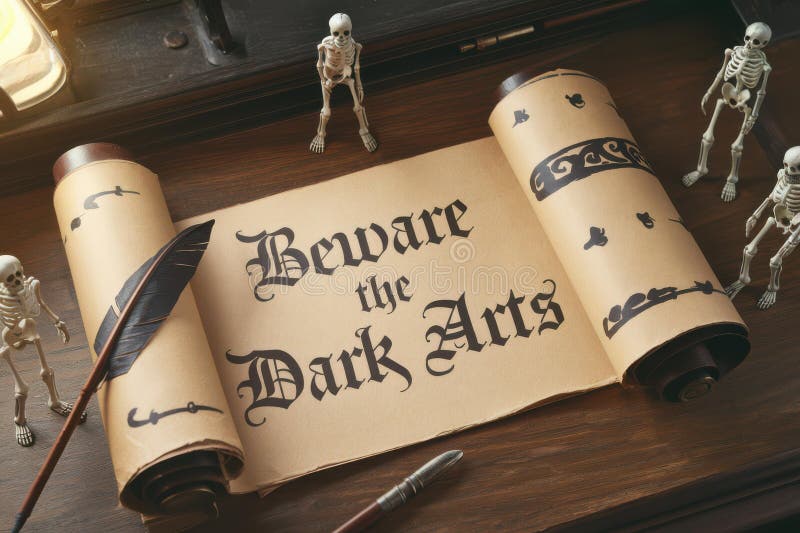 Spooky Halloween Scroll Skeletons Dark Arts Theme - Halloween Event ...
