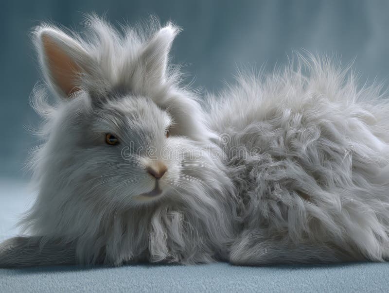 Discover the Enchanting World of Fluffy White Rabbits on Vibrant Blue ...