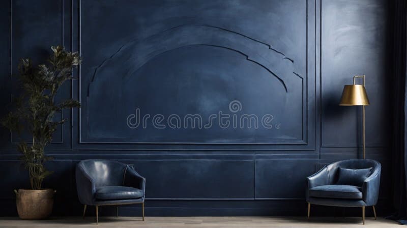 Indigo Chic: a Stylish Wall Design Complemented by an Indigo Background ...