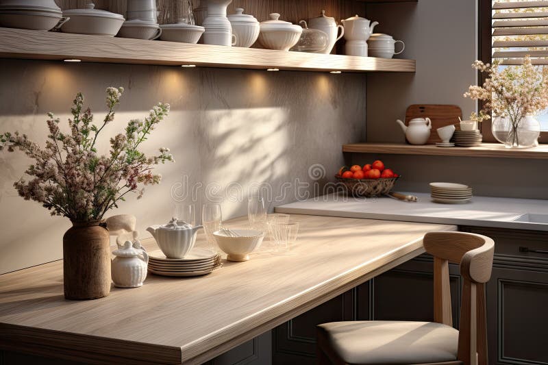 Open Kitchen: Complete with White Countertops and Luxurious Design ...