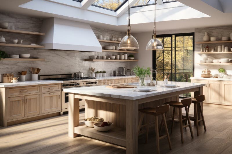 Open Kitchen: Complete with White Countertops and Luxurious Design ...