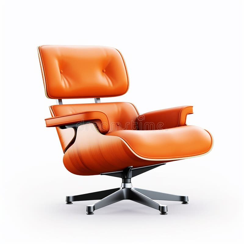 Orange Eames Lounge Chair stock illustration. Illustration of side ...