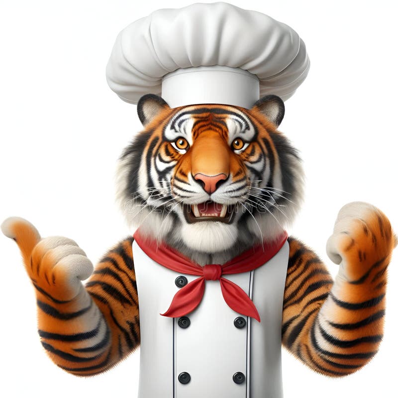 Gastronomy Genius: Chef Tiger at Work, Generative AI. Stock Image ...