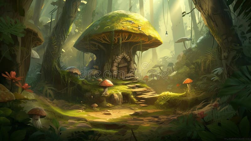 Discover the Hidden Forest Treasures in this Digital CG Artwork. Stock ...