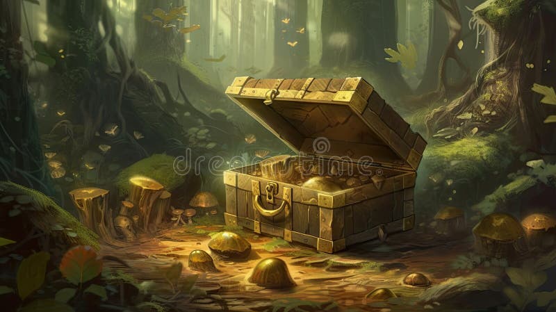 Discover the Hidden Forest Treasures in this Digital CG Artwork. Stock Illustration ...