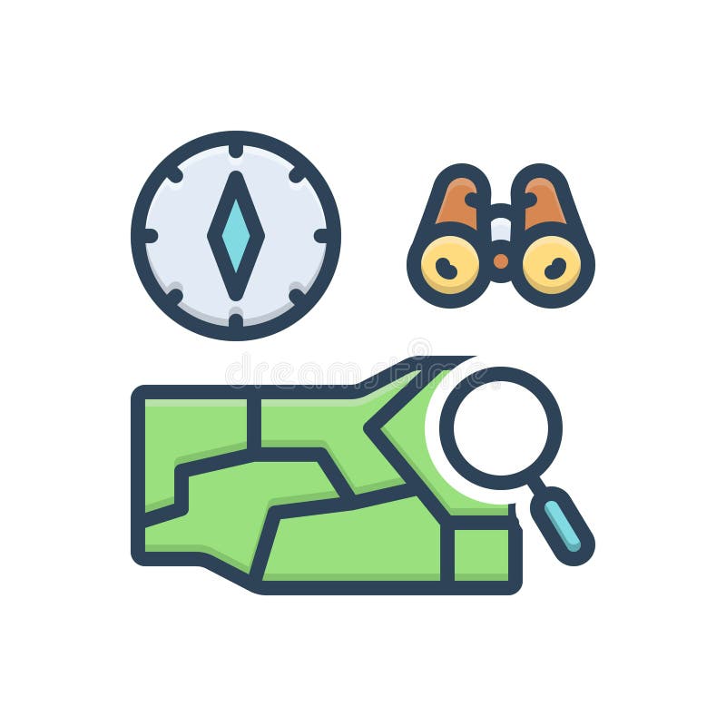 Color Illustration Icon for Discover, Search and Commpass Stock ...