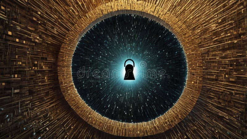 Mysterious Giant Keyhole in a Vast Cosmic Space Stock Illustration ...