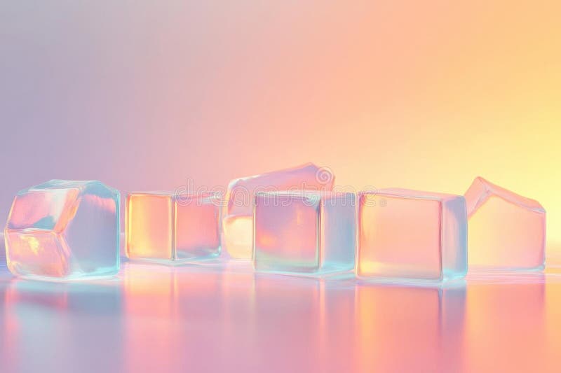 Discover Iridescent Ice Cubes Reflecting Light Stock Illustration ...