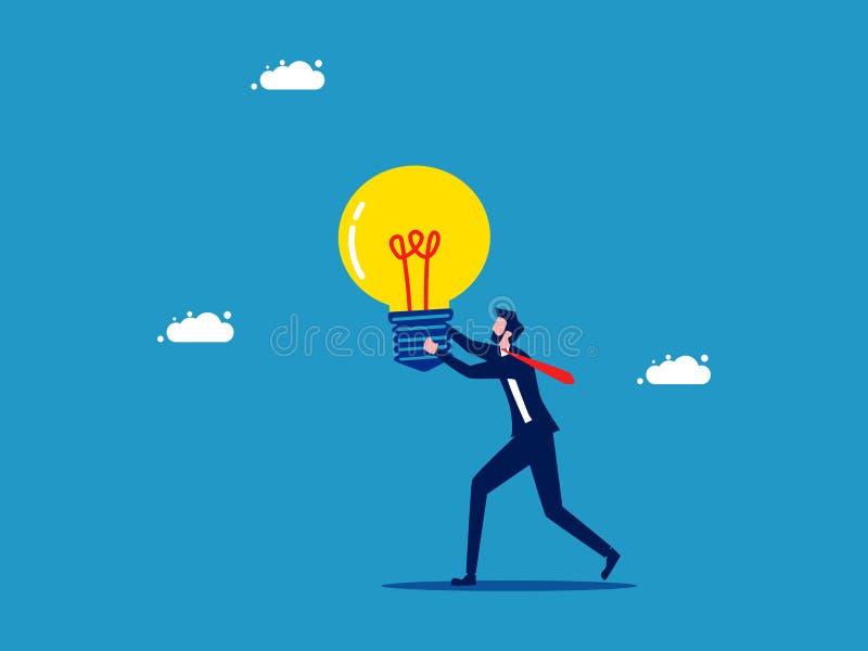 Discover Knowledge. Businessman Finds a Light Bulb Stock Vector ... Discover Knowledge. Businessman Finds a Light Bulb Stock Vector ...
