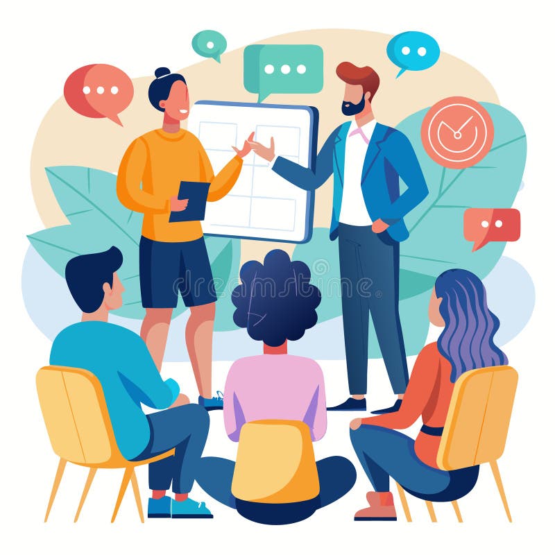 A Life Skills Coach Leading a Workshop on Effective Communication Stock ...