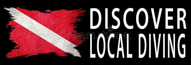 Discover Local Diving, Diver Down Flag, Scuba Flag Stock Illustration ...