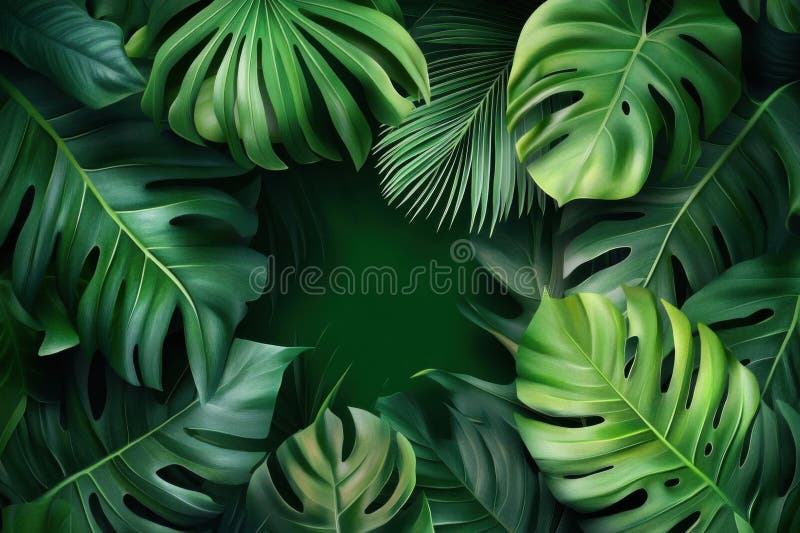Discover Lush Greenery, a Vibrant Collection of Tropical Leaves Stock ...
