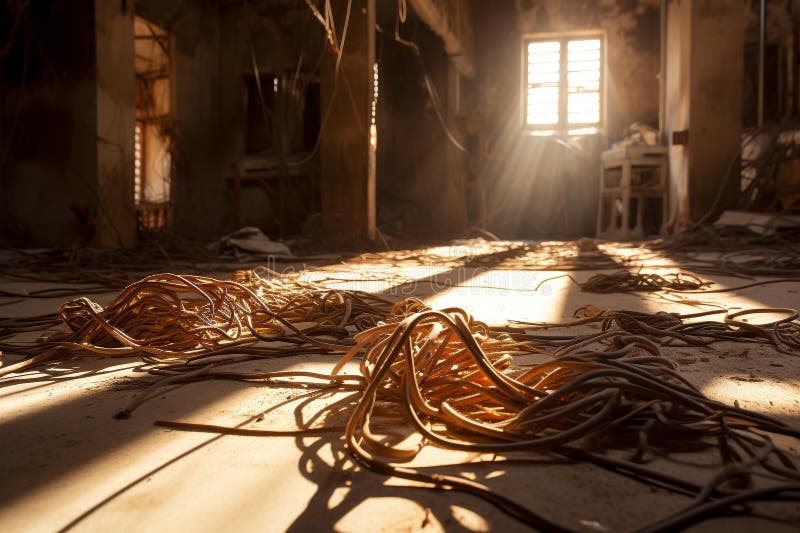 Entangled Wires: a Captivating Glimpse into Industrial Chaos Stock ...