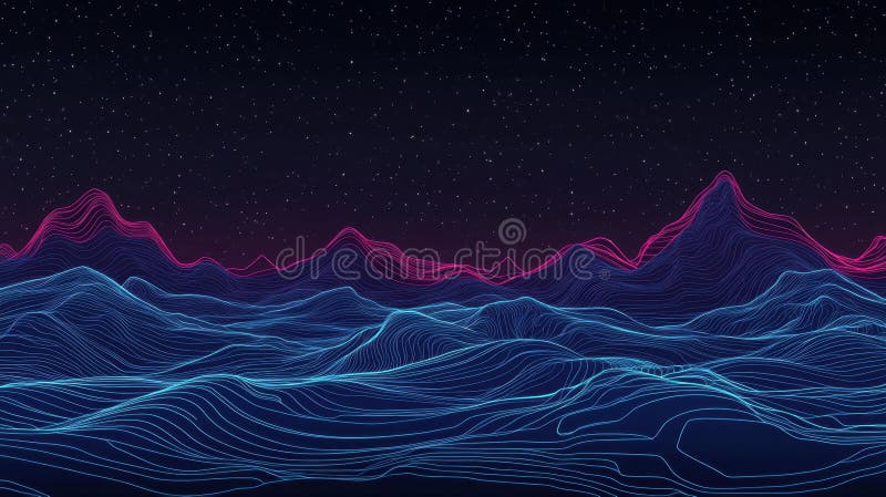 Discover a Mesmerizing Blend of Retro Mountains and a Starry Sky ...