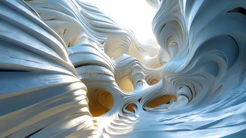 Exploring Abstract Landscapes of Twisting Forms in a Serene, Bright ...