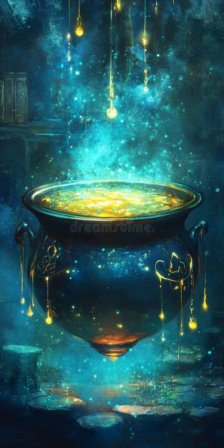 Discover the Mystical Secrets: Enchanting Cauldron Glowing with Magical ...